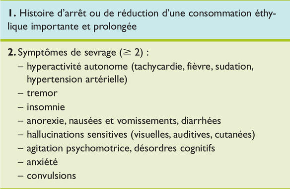 Syndrome de sevrage alcoolique en milieu de soins intensifs